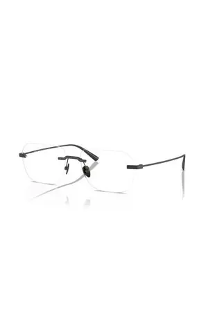 FERRARI 57mm Rectangle Rimless Optical Glasses - Black