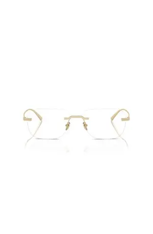 FERRARI 57mm Rectangle Rimless Optical Glasses - Gold