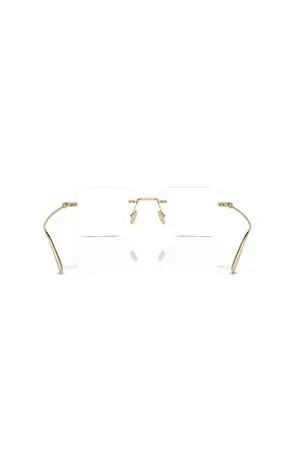 FERRARI 57mm Rectangle Rimless Optical Glasses - Gold