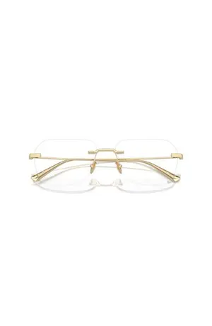 FERRARI 57mm Rectangle Rimless Optical Glasses - Gold