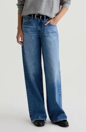 Ag Adria Low-rise Wide-leg Jeans - Candid