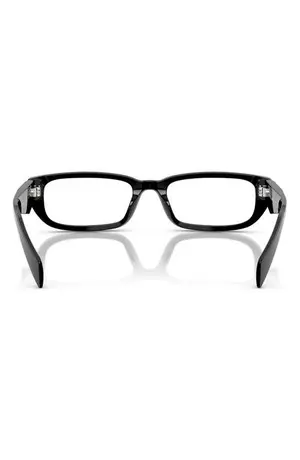 Prada 54mm Rectangle Full Rim Eyeglasses - Black