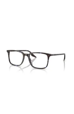 Ray-ban 55mm Rectangle Full Rim Eyeglasses - Blue