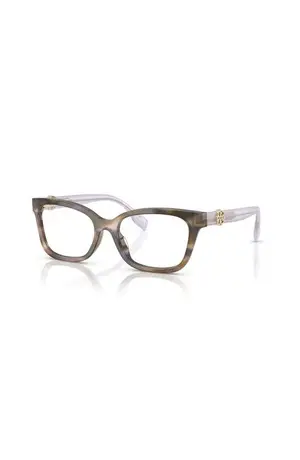 Tory Burch 49mm Square Full Rim Eyeglasses - Brown