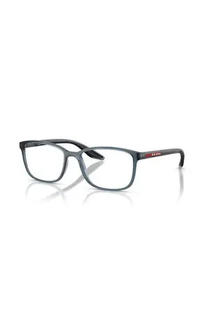 Prada 55mm Rectangle Eyeglasses - Blue