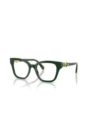 SWAROVSKI 50mm Square Eyeglasses - Green