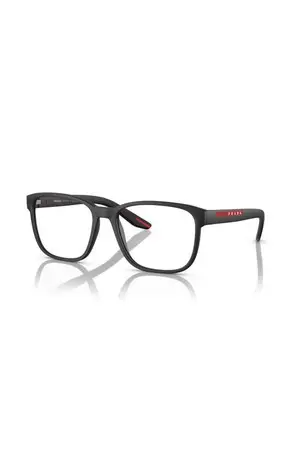 Prada 55mm Rectangle Optical Glasses - Black