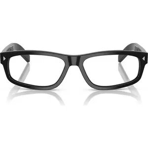Prada 57mm Rectangle Optical Glasses - Black