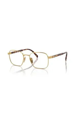 Prada 51mm Rectangle Optical Glasses - Gold