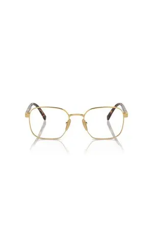 Prada 51mm Rectangle Optical Glasses - Gold