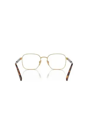 Prada 51mm Rectangle Optical Glasses - Gold