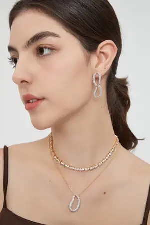 CLASSICHARMS Infinity Pavé Loop Hoop Earrings