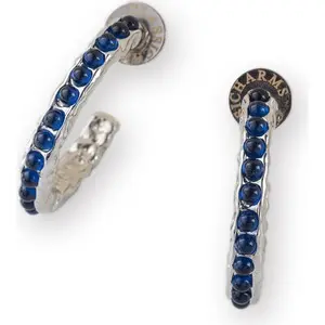 CLASSICHARMS Serena Gemstone Hoop Earrings - Silver/blue