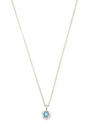 CLASSICHARMS Skyler Molten Solitaire Cubic Zirconia Pendant Necklace - Silver/aqua