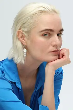 CLASSICHARMS Jigsaw Puzzle Drop Earrings - Silver
