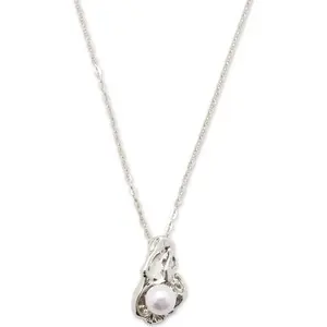 CLASSICHARMS Nyla Molten Freshwater Pearl Pendant Necklace - Silver