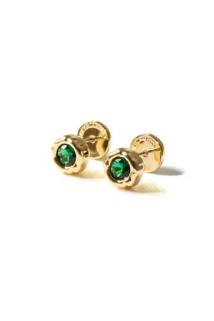 CLASSICHARMS Skyler Molten Cubic Zirconia Stud Earrings - Gold/green