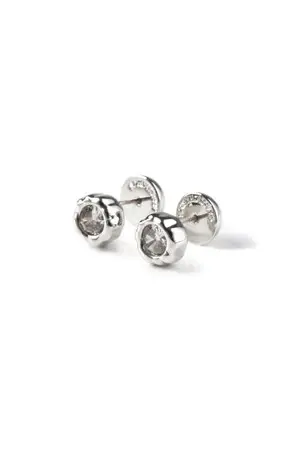 CLASSICHARMS Skyler Molten Cubic Zirconia Stud Earrings - Silver/clear