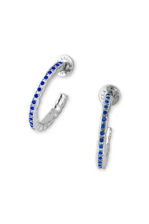 CLASSICHARMS Cubic Zirconia Hoop Earrings - Silver/blue