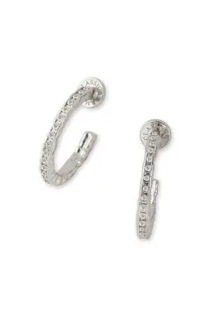 CLASSICHARMS Cubic Zirconia Hoop Earrings - Silver/white