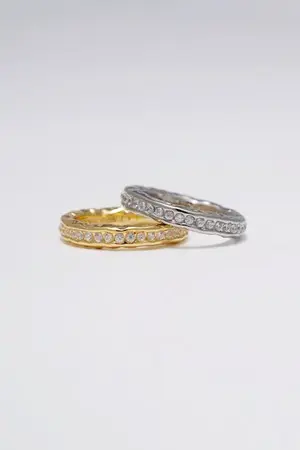 CLASSICHARMS Molten Pave Eternity Stackable Ring - Gold