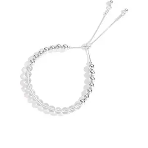CLASSICHARMS Crystal And Bead Bolo Bracelet - Silver