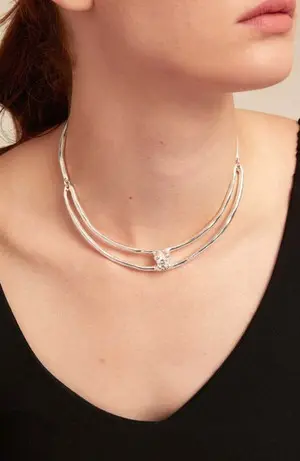 UNODE50 Twin Radiance Plated Collar With Zirconia