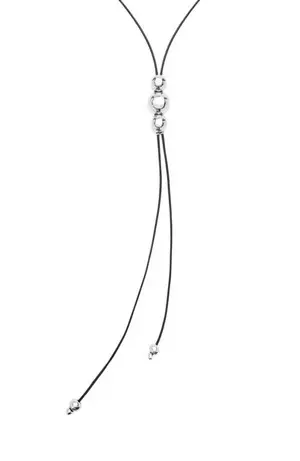 UNODE50 Triple-bead Leather Pendant Necklace