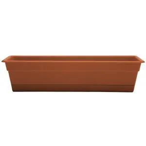 BLOEM 24 Inch Dura Cotta Window Box Planter - Brown