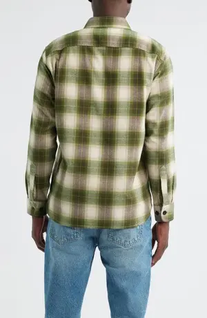 Pendleton Burnside Plaid Flannel Button-up Shirt - Tan/olive Plaid
