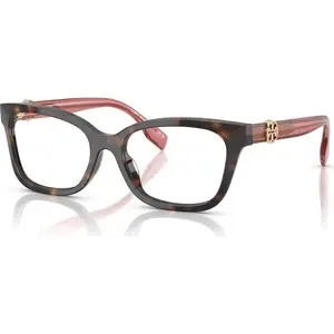 Tory Burch 49mm Square Full Rim Eyeglasses - Tortoise