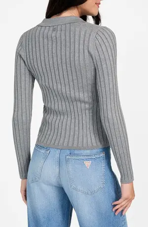 Guess Miranda Ribbed Cardigan - Oxford Grey