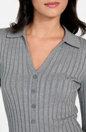 Guess Miranda Ribbed Cardigan - Oxford Grey