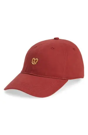 FRASIER STERLING Embroidered Pretzel Baseball Cap - Red