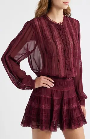 LoveShackFancy Alvynne Lace & Ruffle Shirt