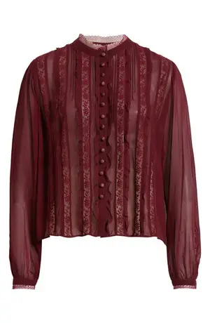 LoveShackFancy Alvynne Lace & Ruffle Shirt