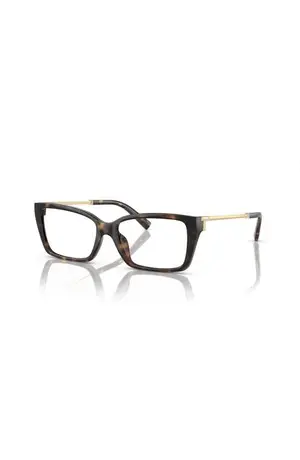 Tiffany & Co. 54mm Rectangle Full Rim Eyeglasses - Tortoise