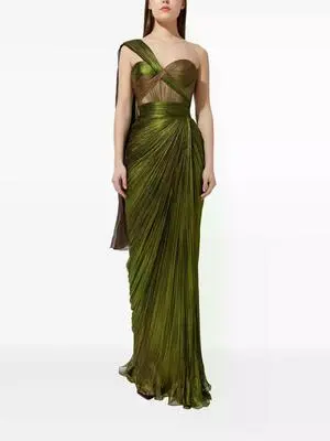 IRIS SERBAN Draped One-shoulder Silk Dress