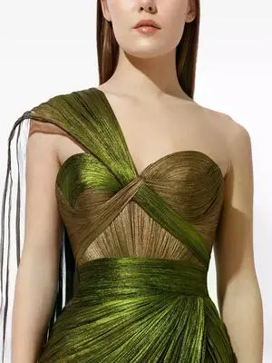 IRIS SERBAN Draped One-shoulder Silk Dress