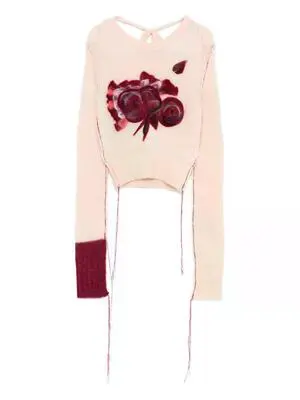 Erdem Floral-embroidered Pullover - Pink