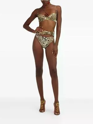 Roberto Cavalli Leopard-print Triangle Bikini Top