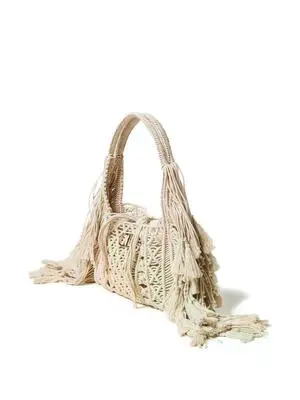 TWINSET Macramé Tote Bag With Fringe