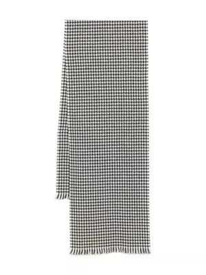 TOM FORD Houndstooth-pattern Scarf - Black