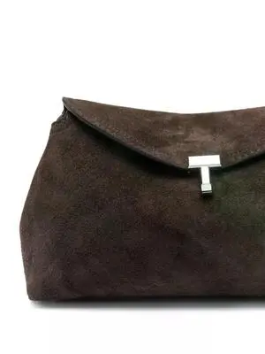 TOTEME T-lock Suede Clutch - Brown