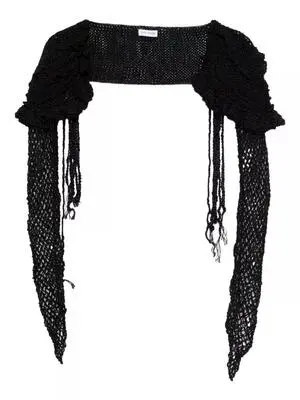 JUDY TURNER Shylla Puff-sleeve Crochet Shrug - Black