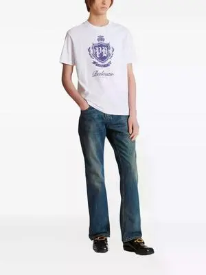 Balmain Washed-effect Straight-leg Jeans