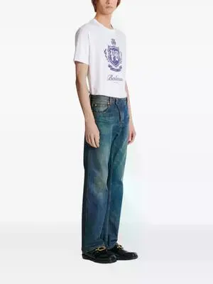 Balmain Washed-effect Straight-leg Jeans