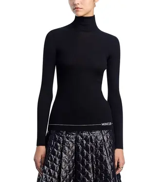 Moncler Wool Turtleneck Sweater - Black