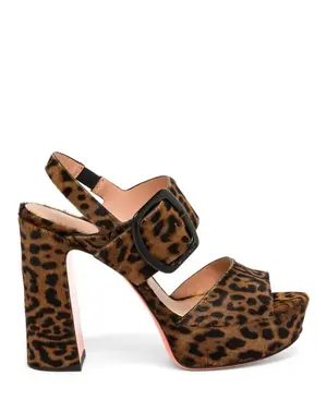 Santoni Animal Print Cavallino Sandals