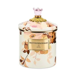 MACKENZIE-CHILDS Wild Rose White Small Canister - No Color